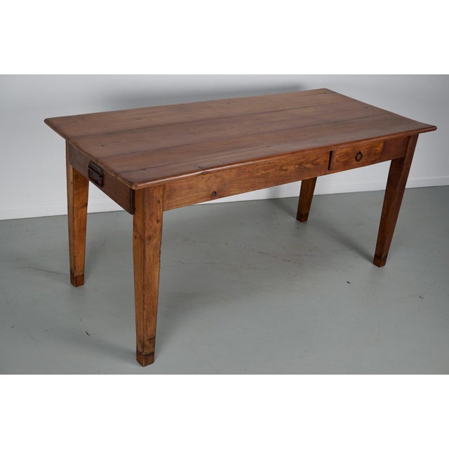 20th Century Rustic Farmhouse French Fruitwood Dining Table, 1890s ...