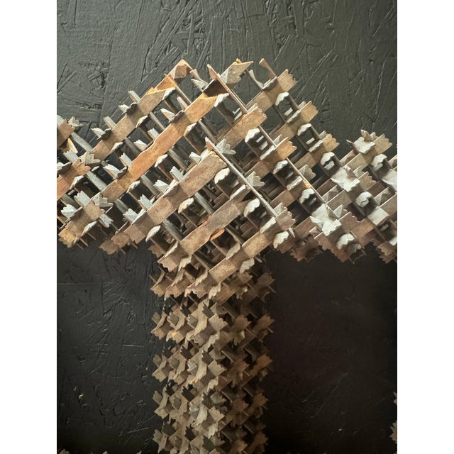 Antique Tramp Art Large Frame Trench Folk Art Crown of Thorns | Chairish