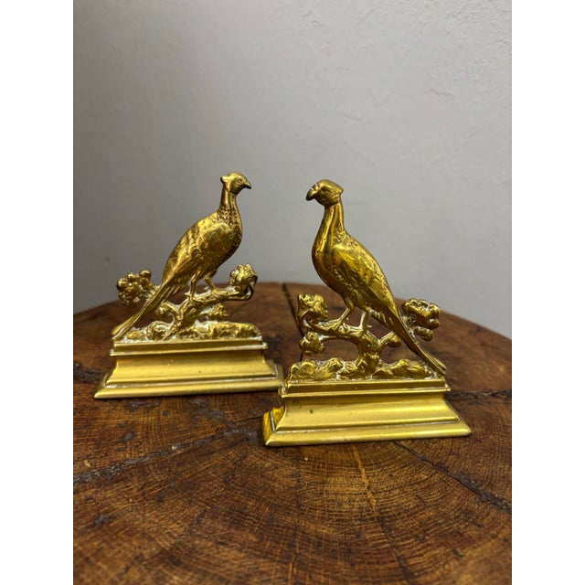 Vintage English Brass Bird Bookends | Chairish