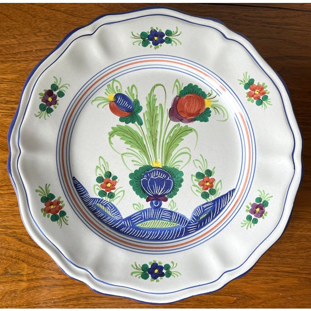 Deruta "Blue Carnation" Italian Faience 11" Dinner Plates/Chargers-Set ...