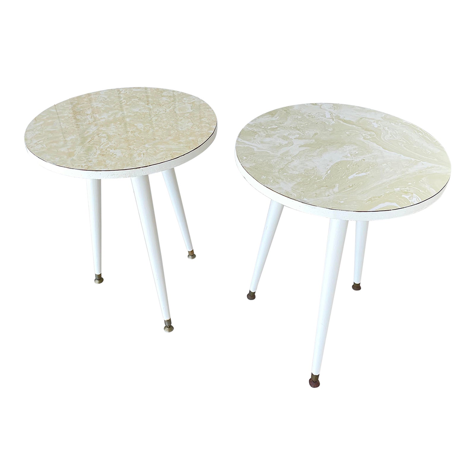 Mid-Century Tripod Leg Side Tables - a Pair | Chairish