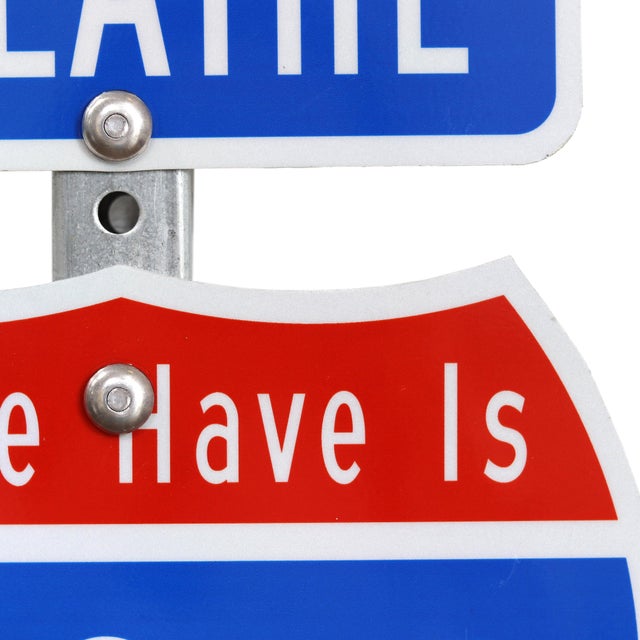 Floating Innerstate Now VII - Steel Street Sign Inspired Sculpture ...