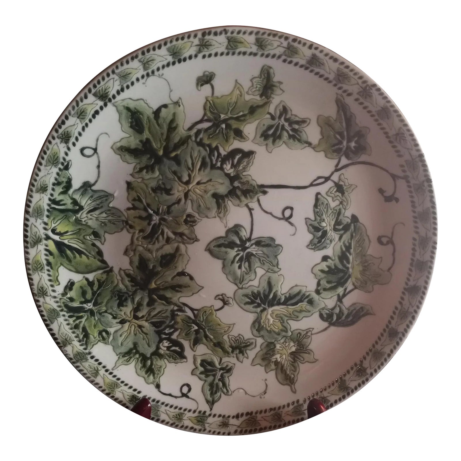 Vintage Ivy Embossed Ceramic Decorative Plate | Chairish