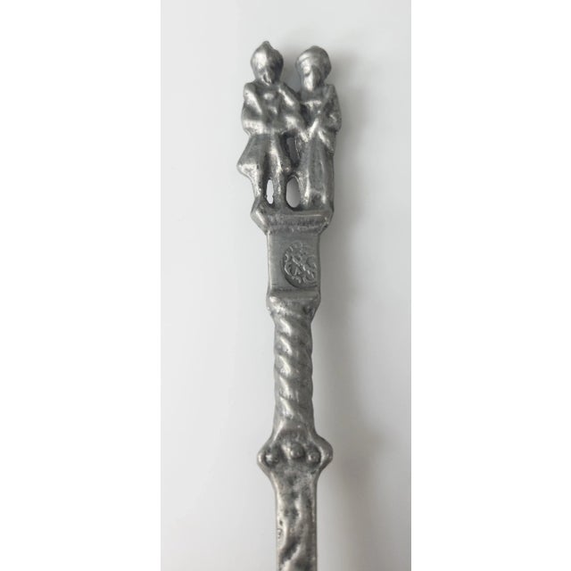 18th Century Pair of Dutch Pewter Wedding Spoons With Figures, Dated ...