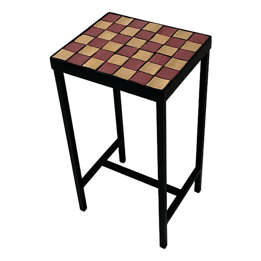 Handmade Tile Side Table Crafted by MBB Ceramics | Chairish