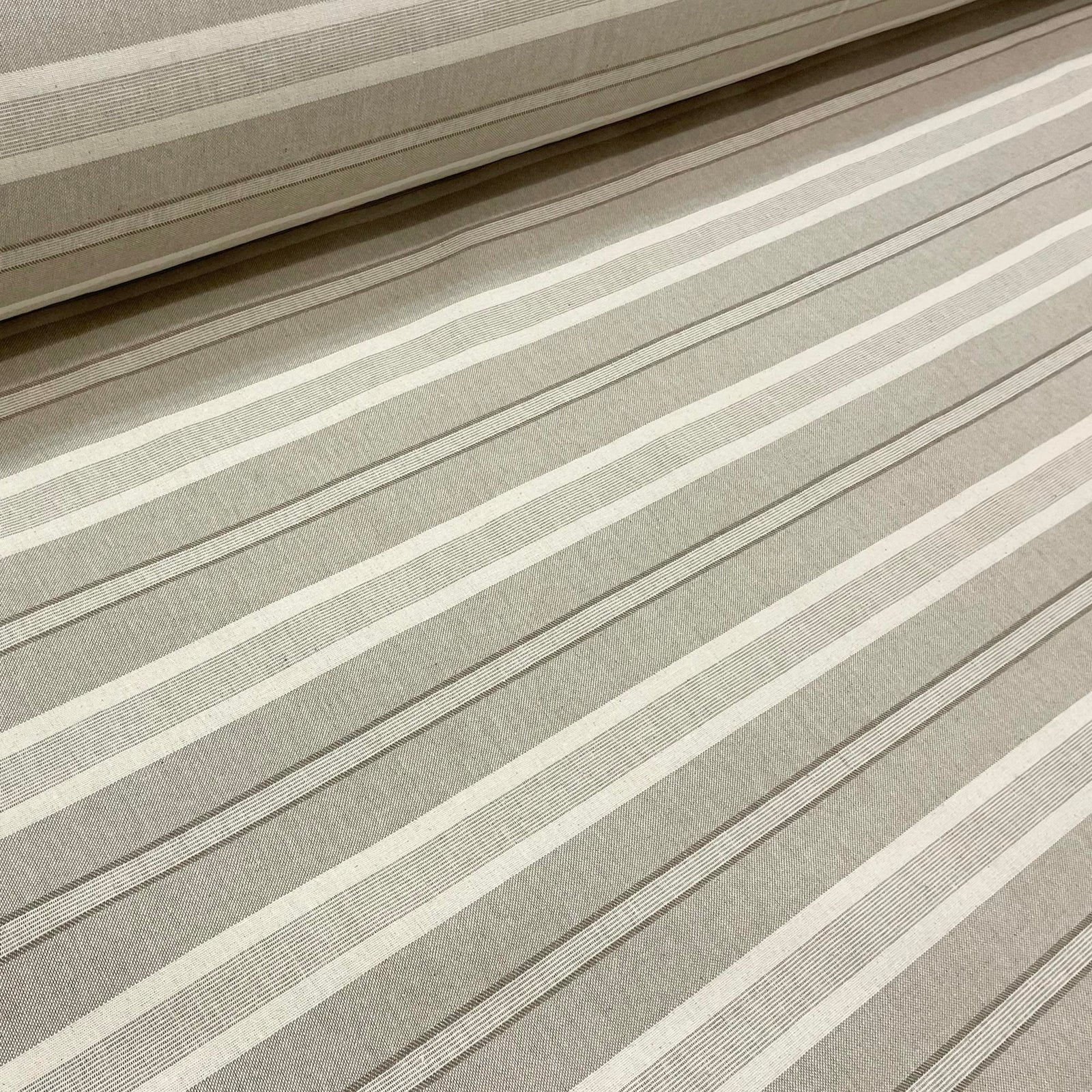 Princeton Stripe Cream Double Width | Chairish