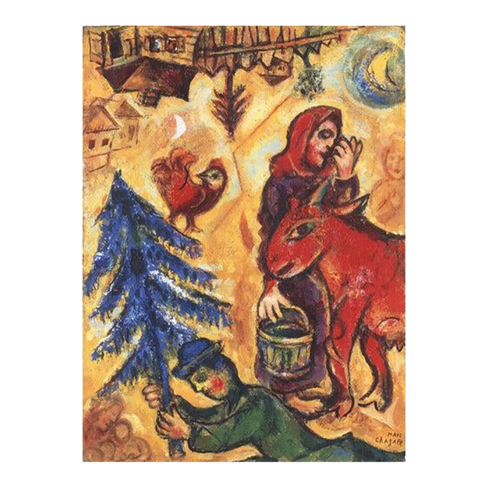 Marc Chagall Red Donkey and Blue Fir-tree, 2007 | Chairish