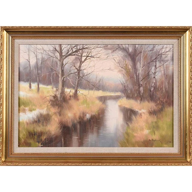 Tom Stephenson, Oil Painting of River Landscape in Ireland Countryside ...