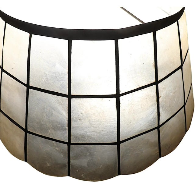 Vintage Leaded Capiz Shell Lamp Shade With Scalloped Edge and Brass ...
