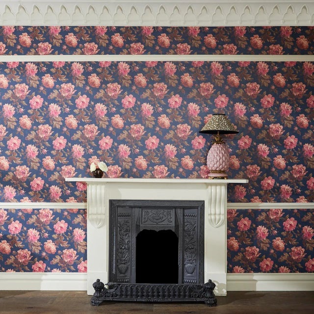 House of Hackney Peoneden Wallpaper - Midnight, Sample | Chairish