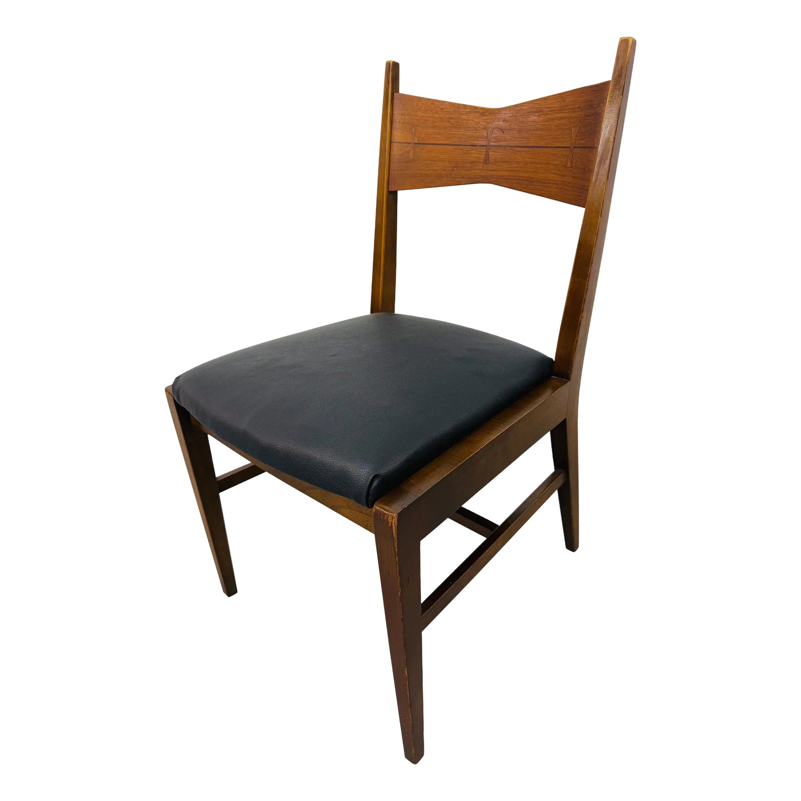 Mid-Century Modern Lane Tuxedo Walnut Desk Chair | Chairish