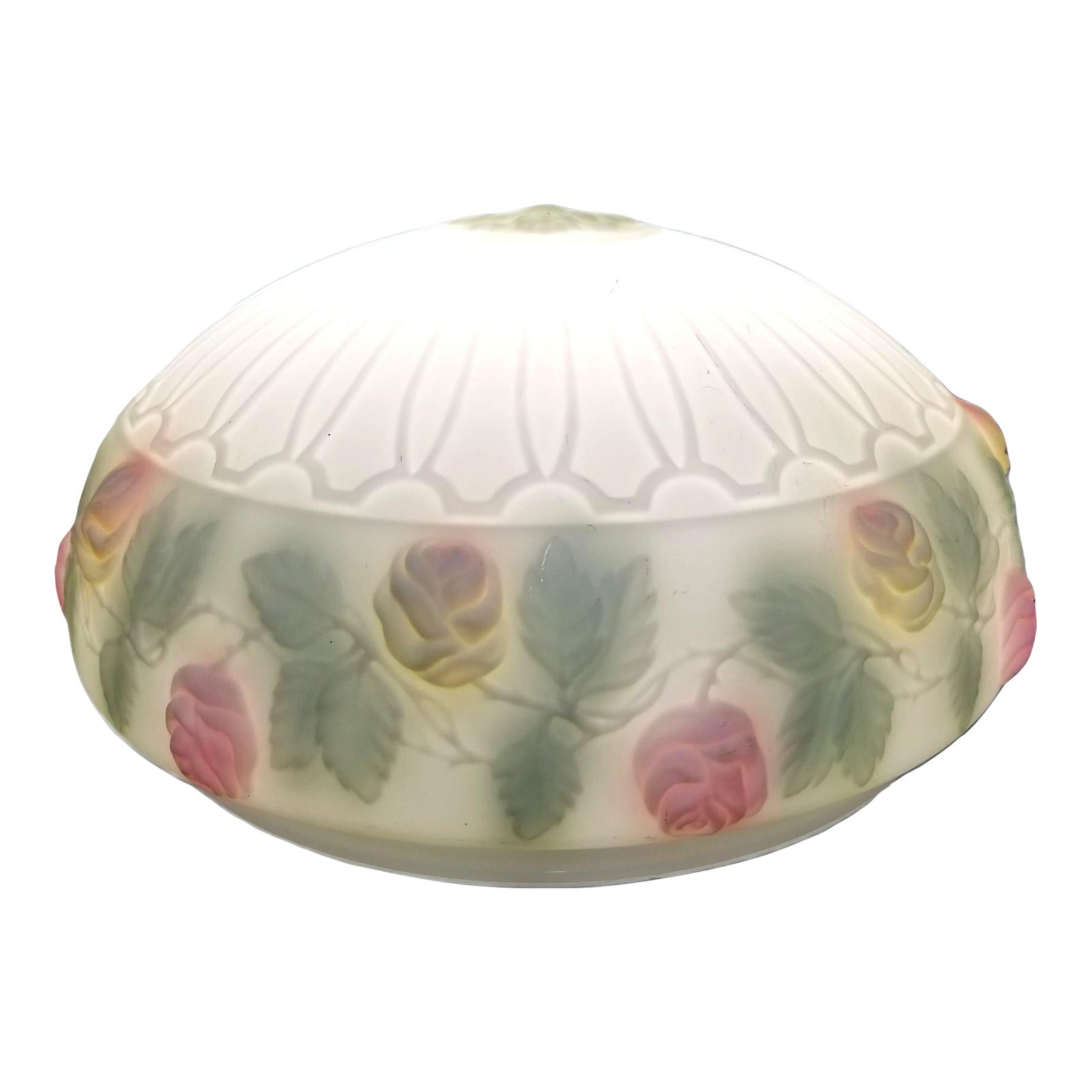 Large Early 20th Century Victorian Inverted Glass Bowl Ceiling Fixture ...