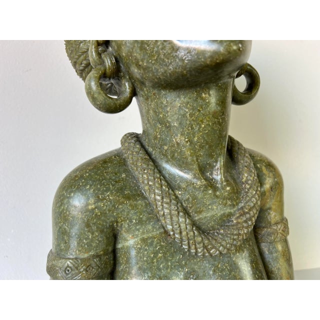 Vintage African Shona Woman Verdite Stone Zimbabwe Sculpture by Cashel ...