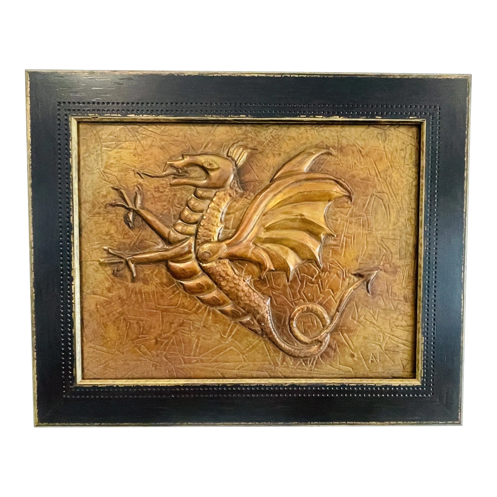 Mid-Century French Repousse Copper Dragon | Chairish