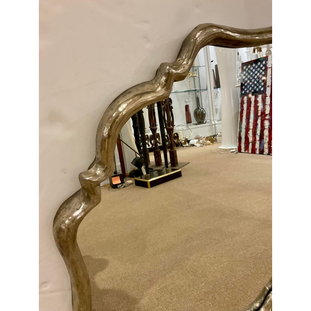 Modern Oxidized Silver Finished Valentia Wall Mirror | Chairish