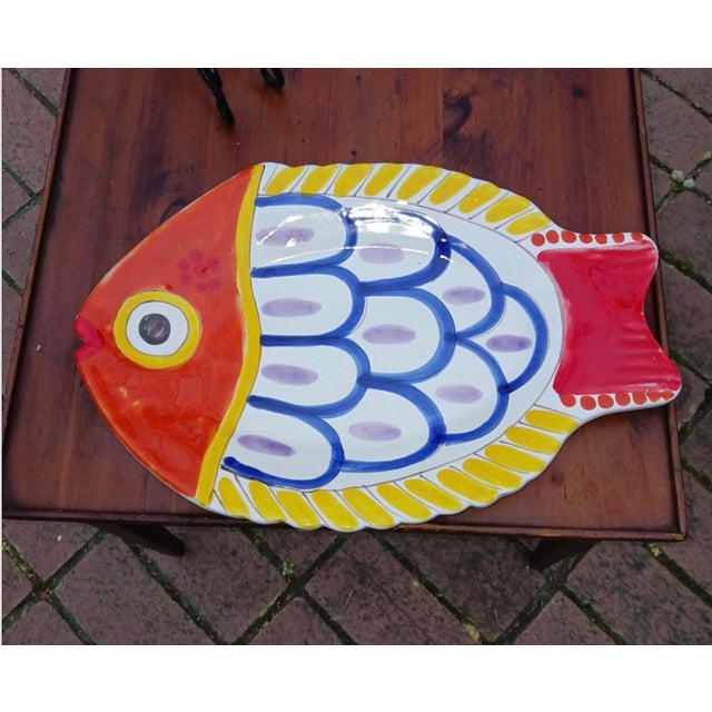 Vintage, Hand Painted, Colorful Fish Platter by Italian Designer ...