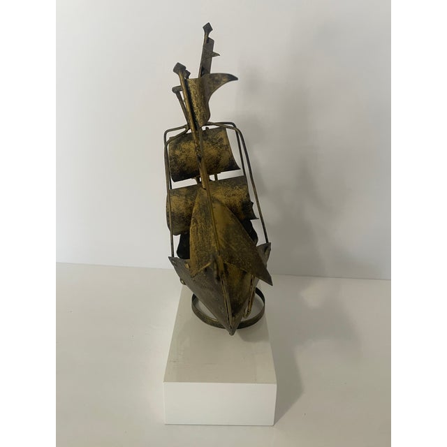 Vintage Mid-Century Modern Era Brutalist Metal Viking Ship Rough Weld ...