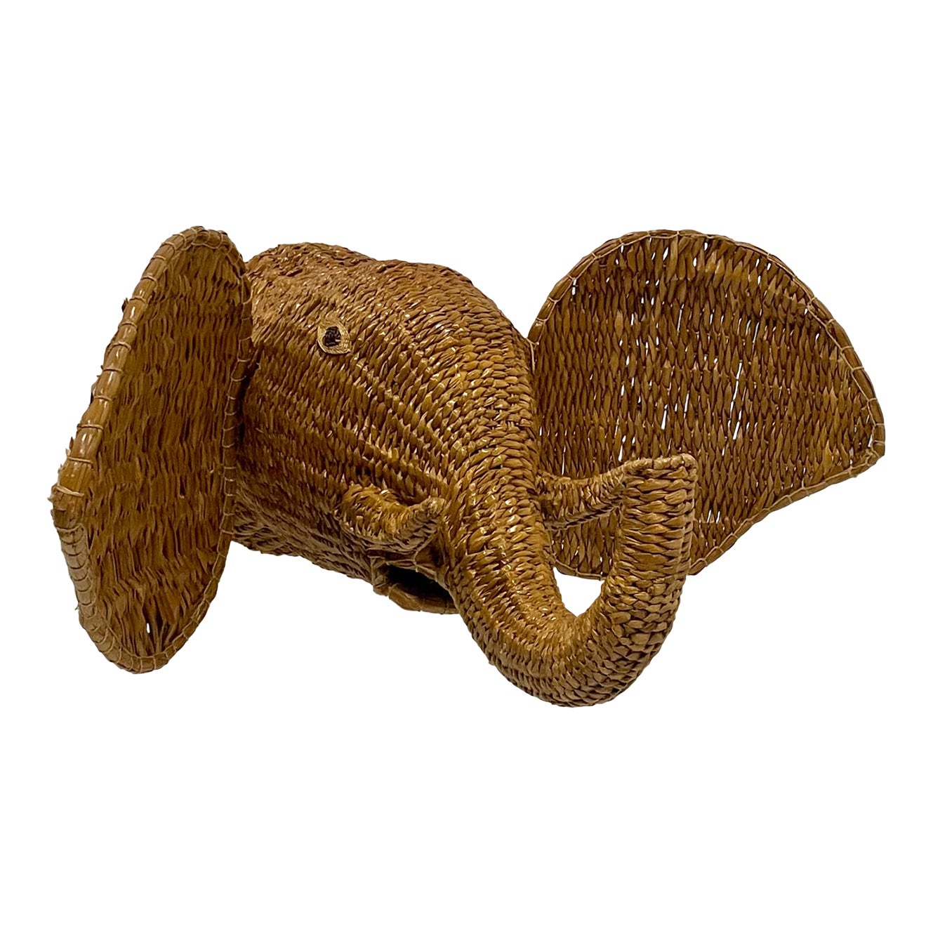 Water Hyacinth Elephant Trophy Head Wall Sculpture | Chairish