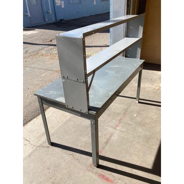 Industrial Steel Work Table Writing Desk by Lyon Metals | Chairish