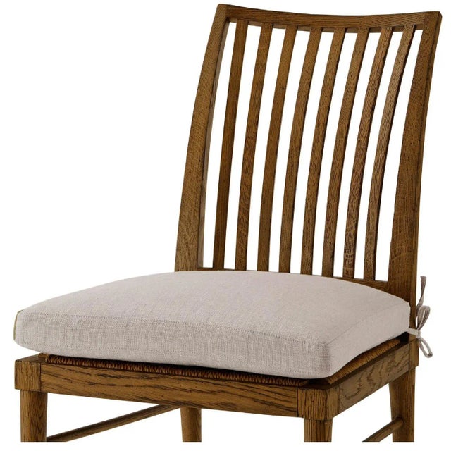 Modern Oak Slat Back Dining Chair - Dark | Chairish