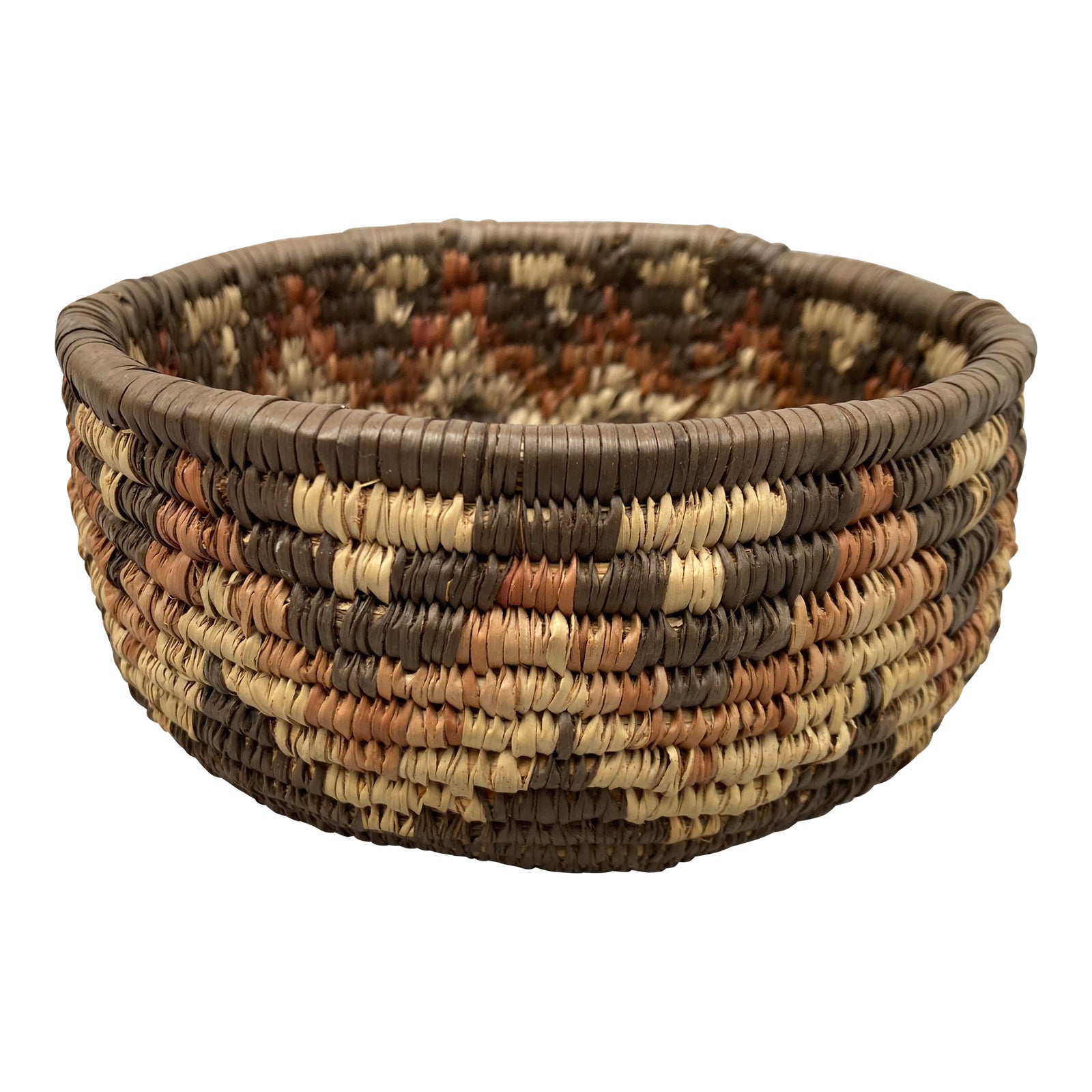 Vintage Native American Coil Basket | Chairish
