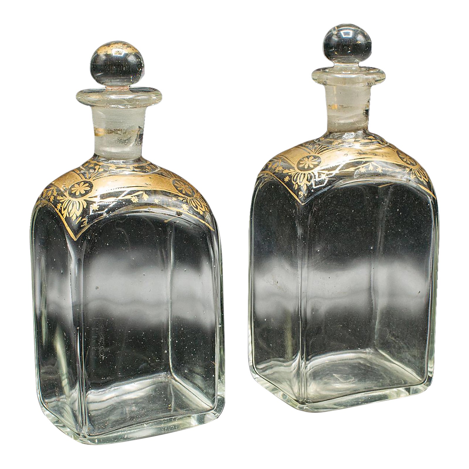 Pair of Antique Tincture Bottles, English, Glass Apothecary Jars ...