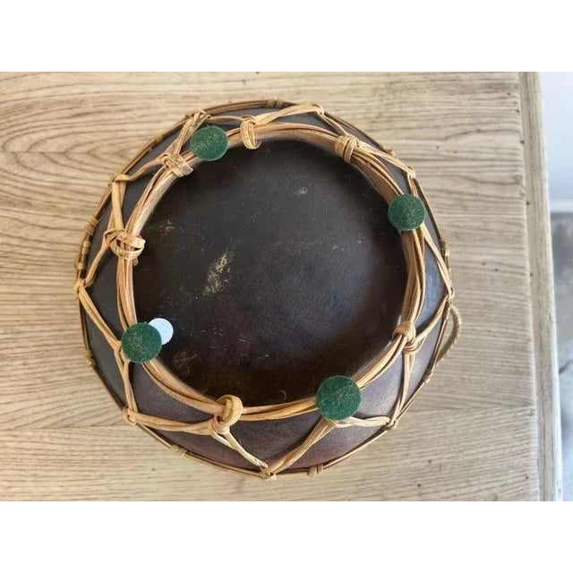 Pair of Antique Nigerian Nupe Clay Pots W/ Rattan Handles | Chairish