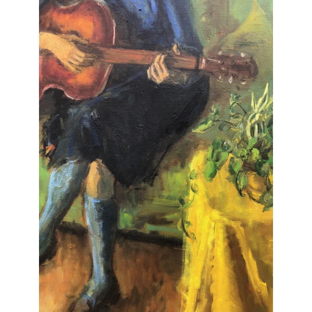 Susan B Kohn Playing Guitar American Post Impressionist 1964 | Chairish