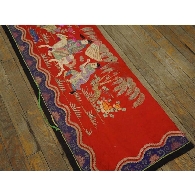 Late 19th Century Silk & Gold Thread Chinese Embroidery | Chairish