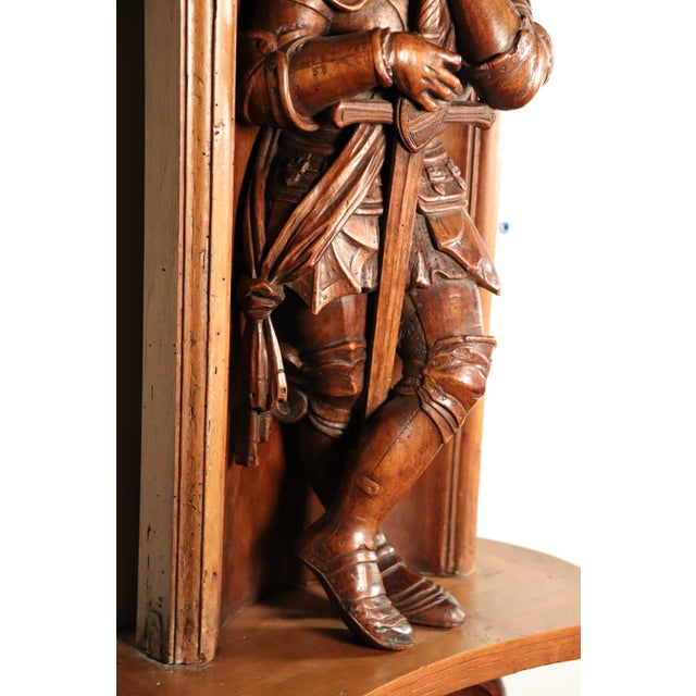 Circa 1800 French Walnut Carving of a Knight | Chairish