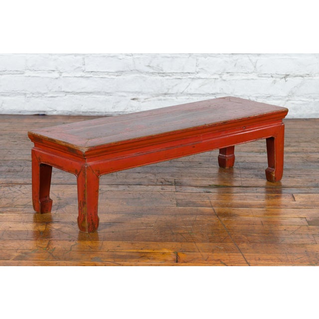 Chinese Ming Dynasty Style Early 20th Century Red Lacquered Low Table ...