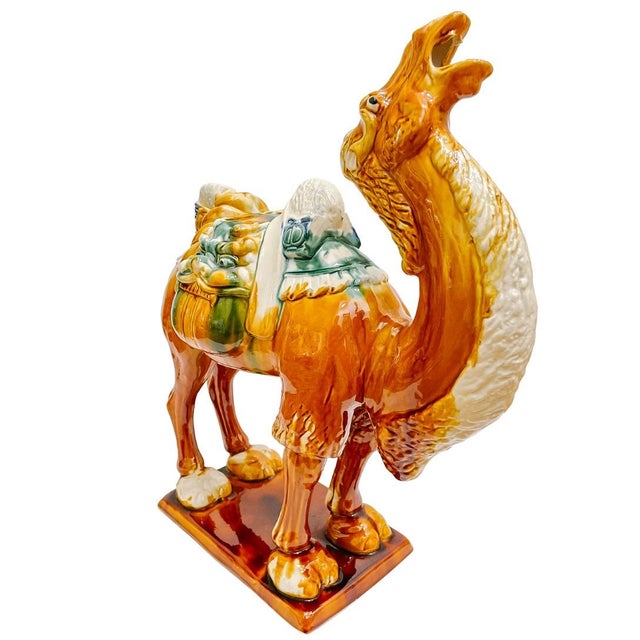 Large Scale Chinese Sancai Tang Style Camel Dragon Saddle | Chairish
