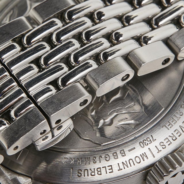 Montblanc Black Stainless Steel Geosphere 125872 Men's Wristwatch 42 Mm ...