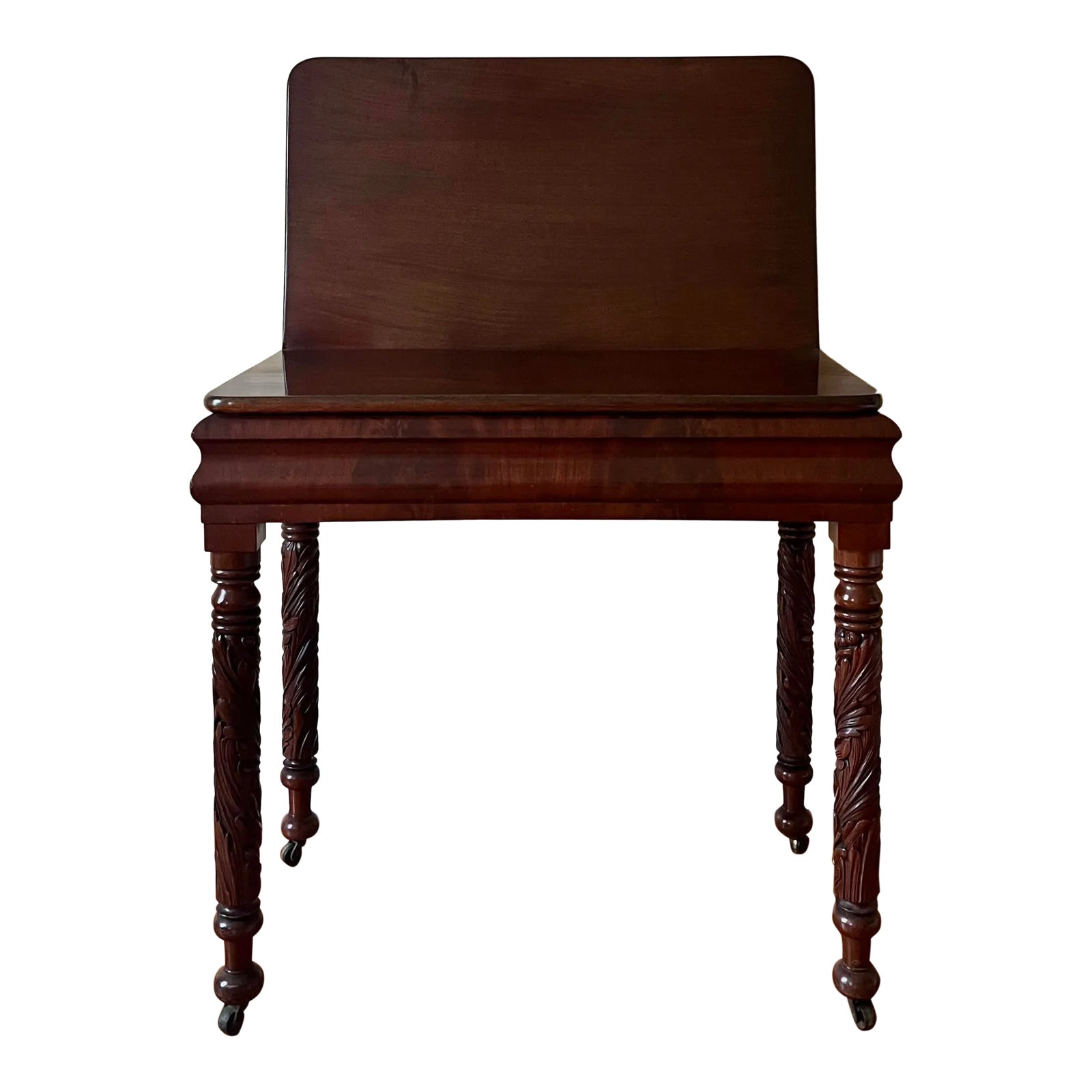 19th Century Federal Style Carved Game Table | Chairish