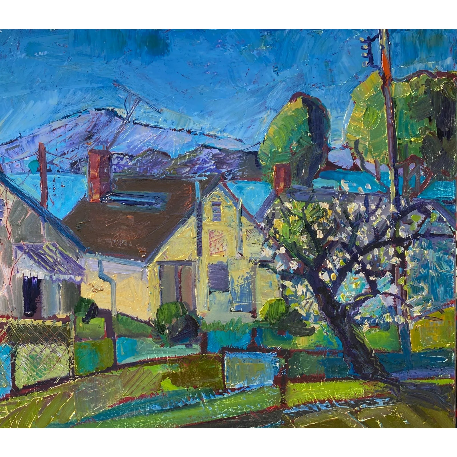 "Tam from Point Molate Winehaven" Contemporary Plein Air Landscape Oil ...