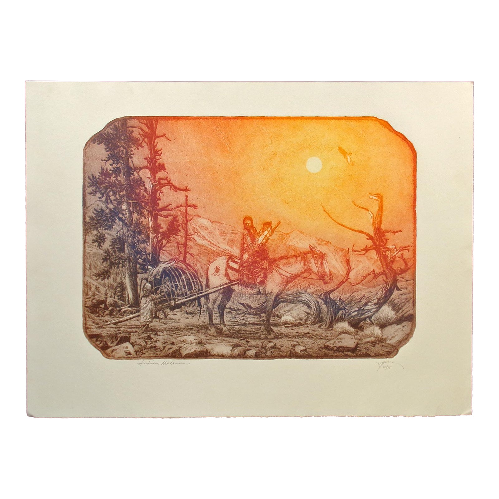 Roy Purcell "Indian Madonna" Signed Numbered Art Etching 1980 Western ...