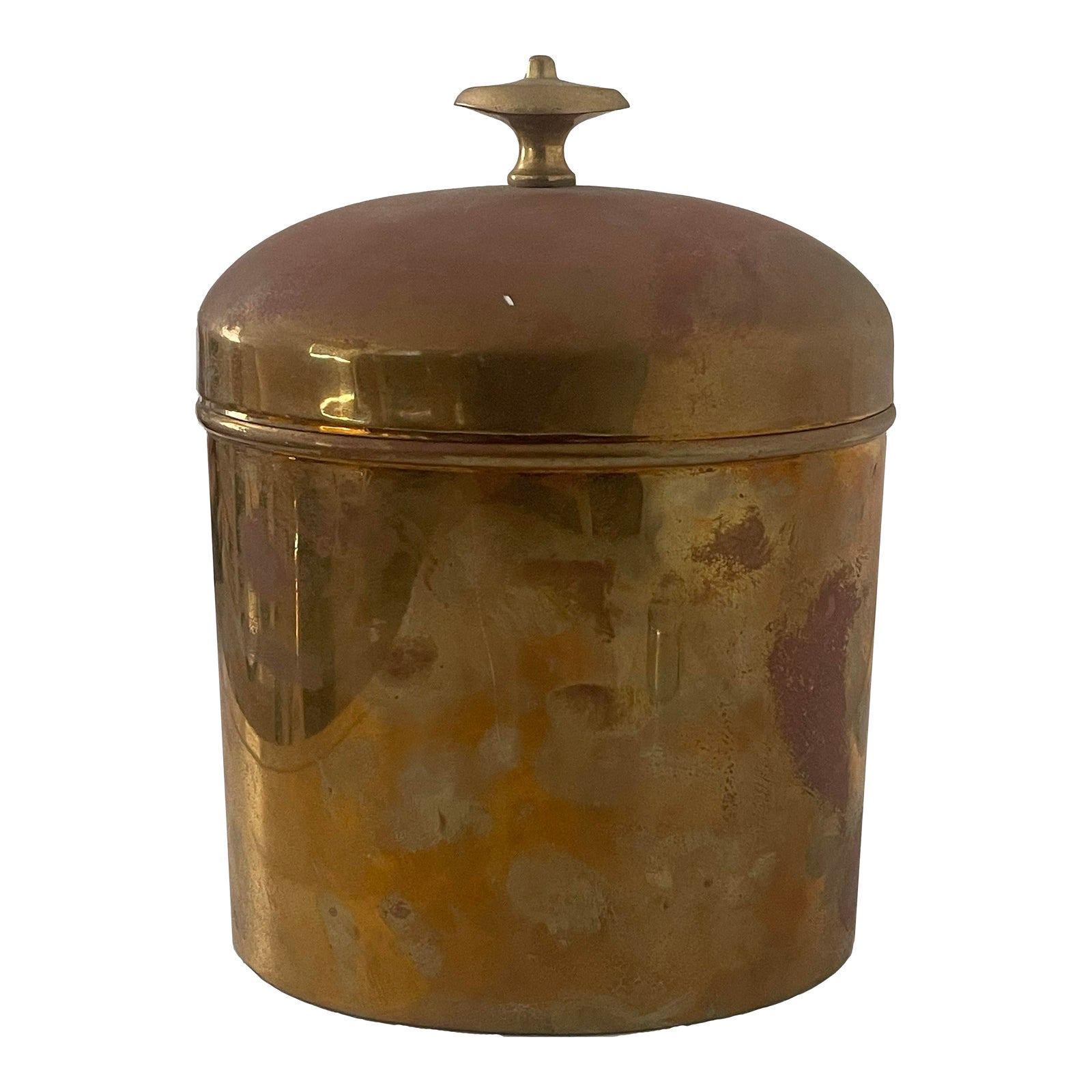 Mid 20th Century Lidded Brass Jar | Chairish