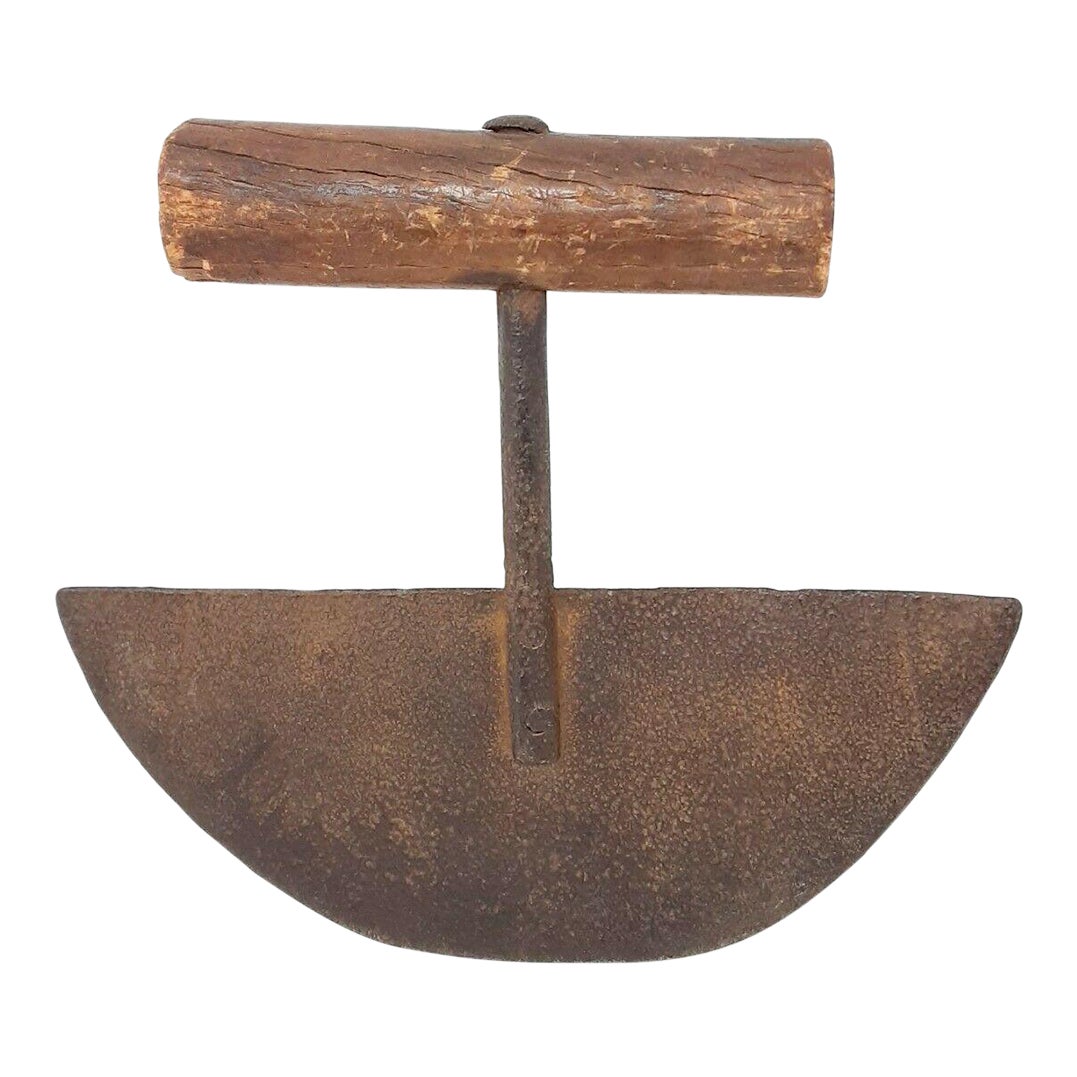 Early 20th Century Rustic Hand Forged Food Chopper Large Half Moon ...