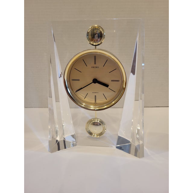 Vintage Seiko Quartz Double Pendulum Clock | Chairish
