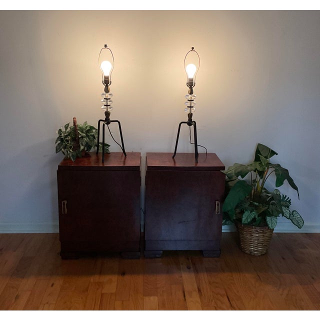 1950's Atomic Age Table Lamps in Brass and Acrylic - a Pair | Chairish