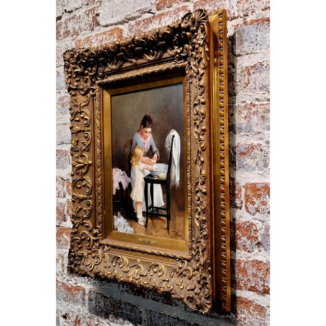 Adrien Emmanuel Marie-Mother Washing Her Daughter-19th Century Oil ...