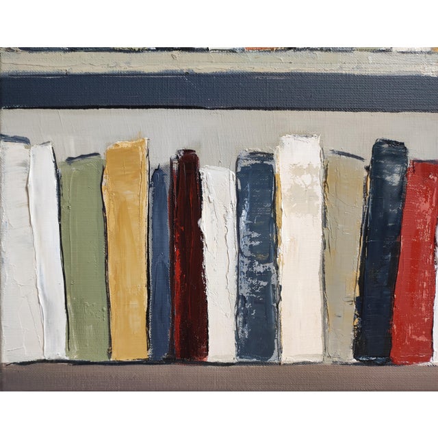 The Art of Books, Abstract Library, Oil on Canvas, Geometric, Modern ...