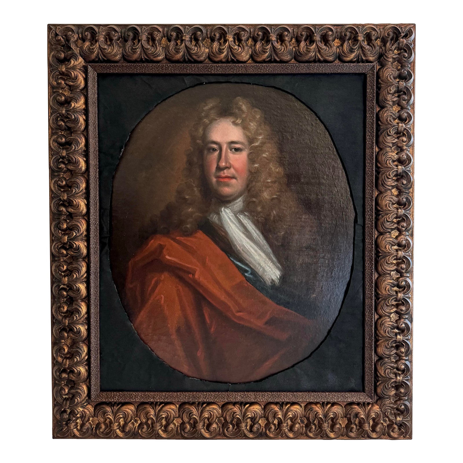 Early 18th Century English Portrait of an Gentleman in Powdered Wig ...