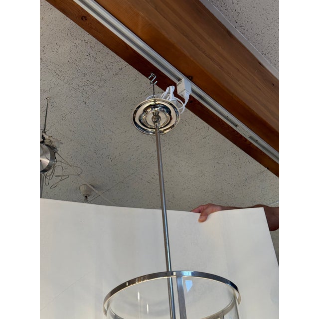 Urban Electric Altamont Open Nickel + Glass Pendant | Chairish