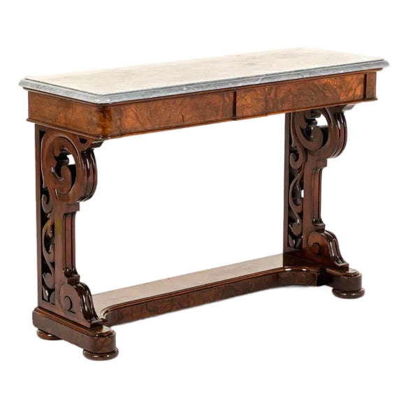 Victorian Walnut Entrance Hall Side Table | Chairish