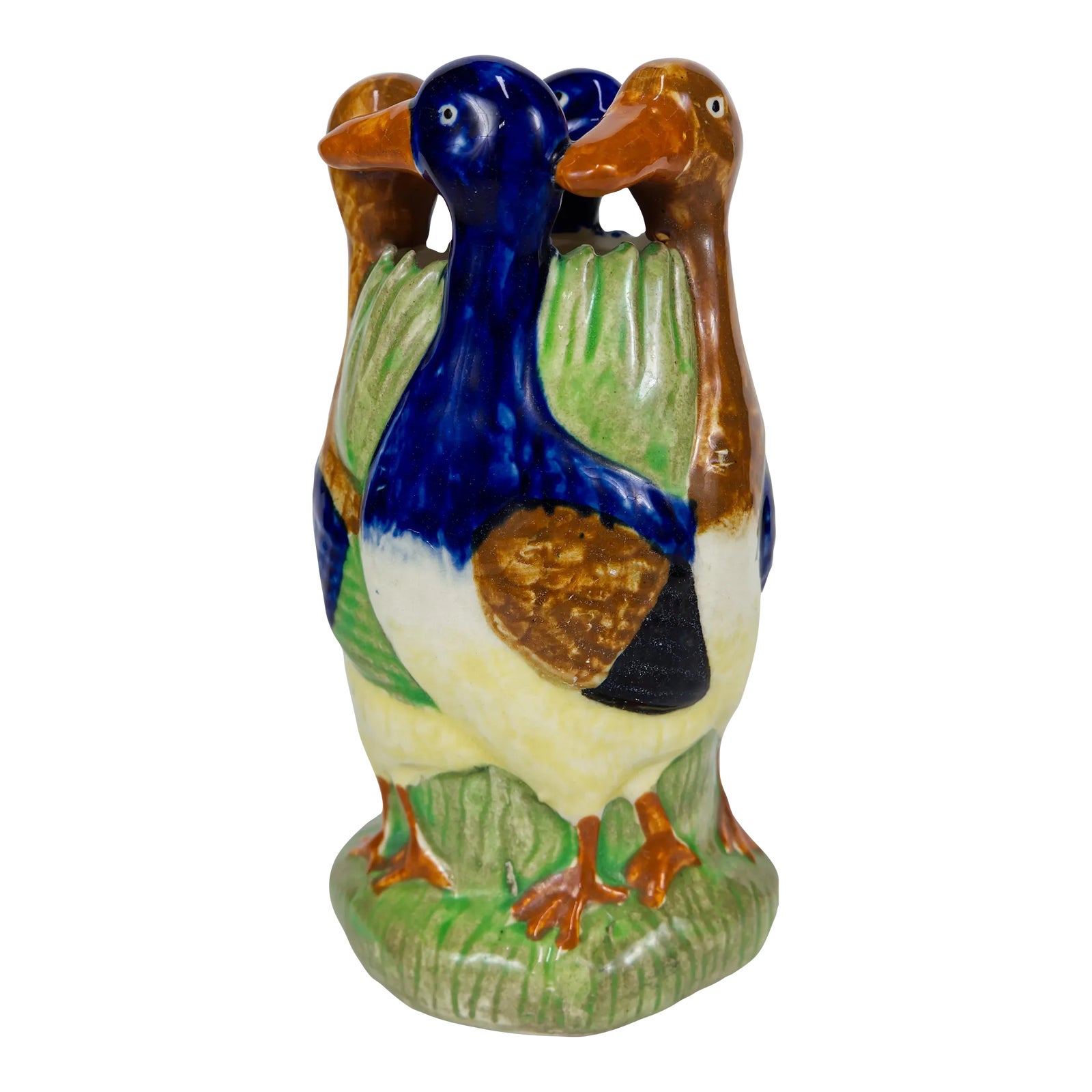 Vintage Japanese Ceramic Duck Vase | Chairish