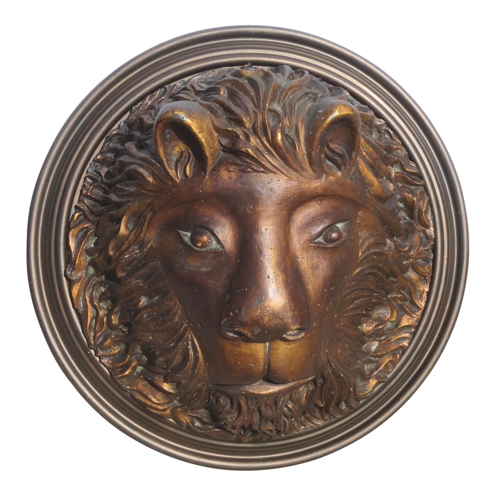 Studio Plaster Lion Head Circa 1980s | Chairish