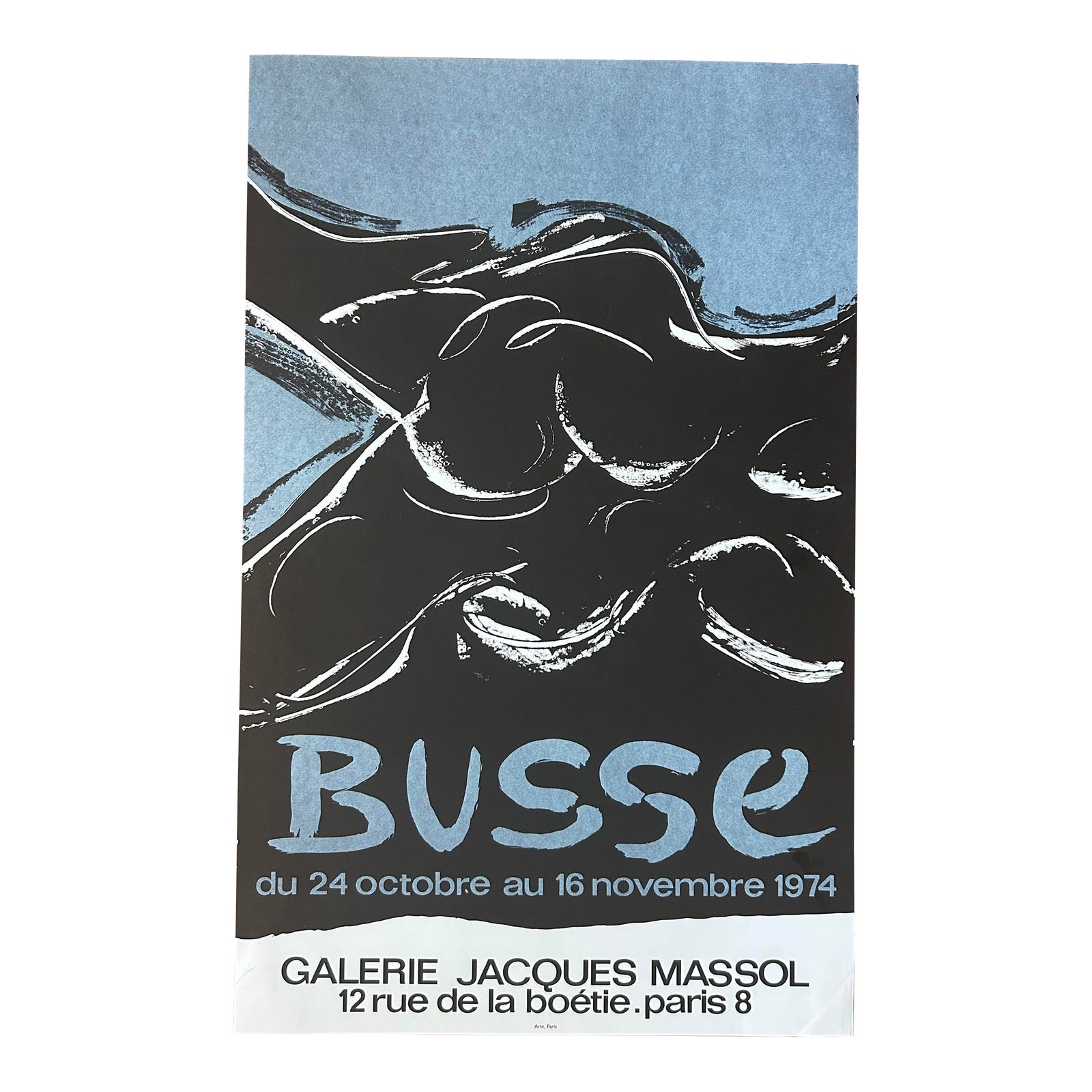 Paris Gallery Poster for Artist Jacques Busse 1974 | Chairish