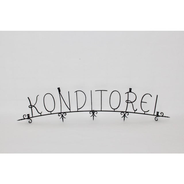 Austrian Wrought Iron Business Sign, 1950s | Chairish