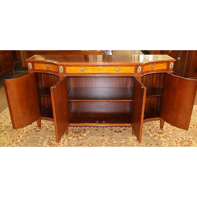 Ethan Allen Mahogany & Satinwood Easton Server Buffet Sideboard | Chairish